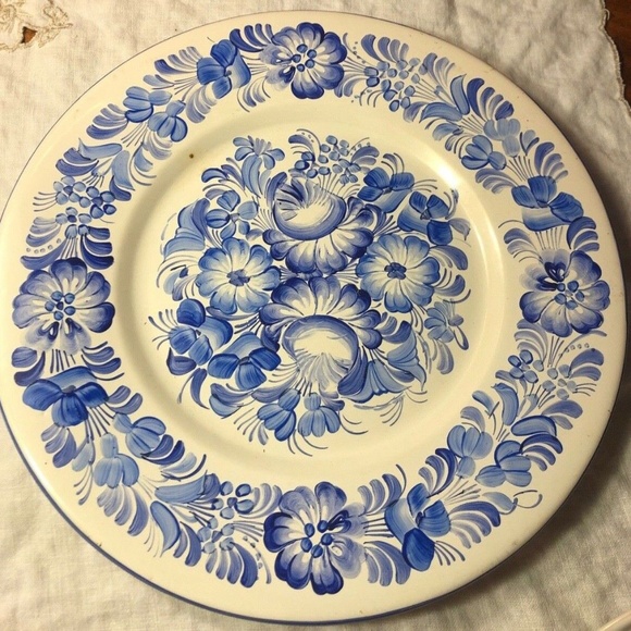 Dining | Vintage Blue Floral Victoria Czechoslovakia Plate Signed 4185 ...